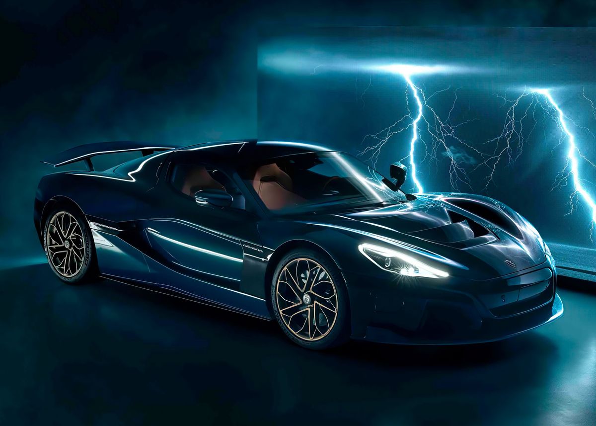 'Rimac Nevera' Poster, picture, metal print, paint by Supri GTR | Displate