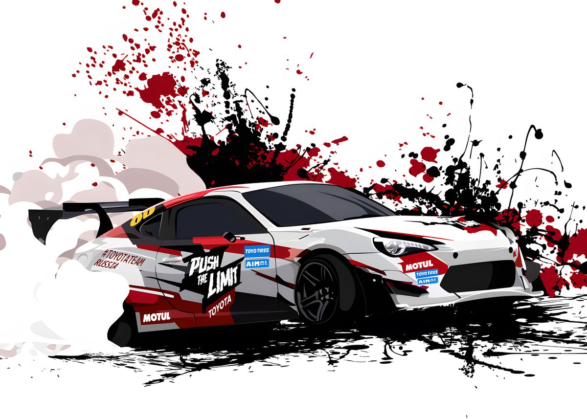 'Toyota Drift' Poster, picture, metal print, paint by Japanese art best ...