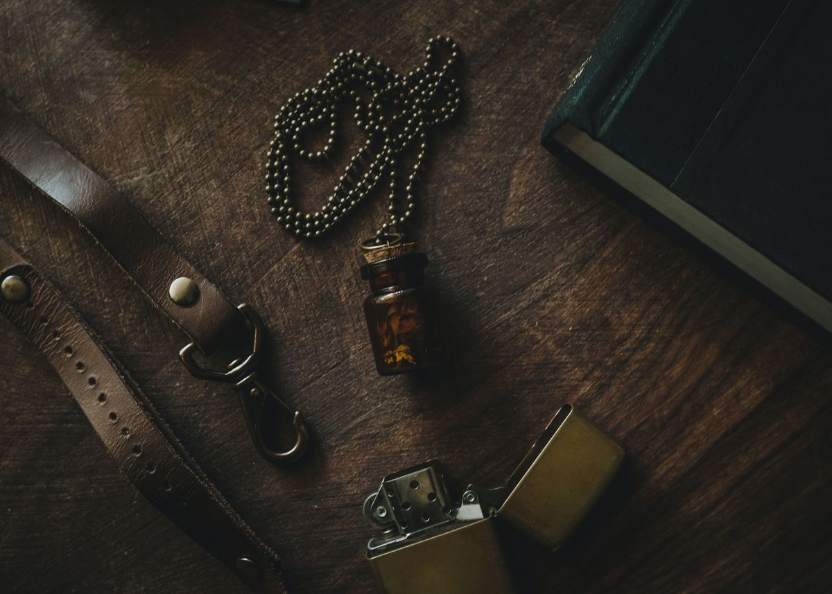 'Brown Vial ' Poster, picture, metal print, paint by PHINX | Displate