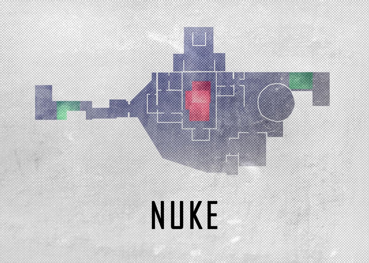'Nuke White Map' Poster, picture, metal print, paint by Counter-Strike ...