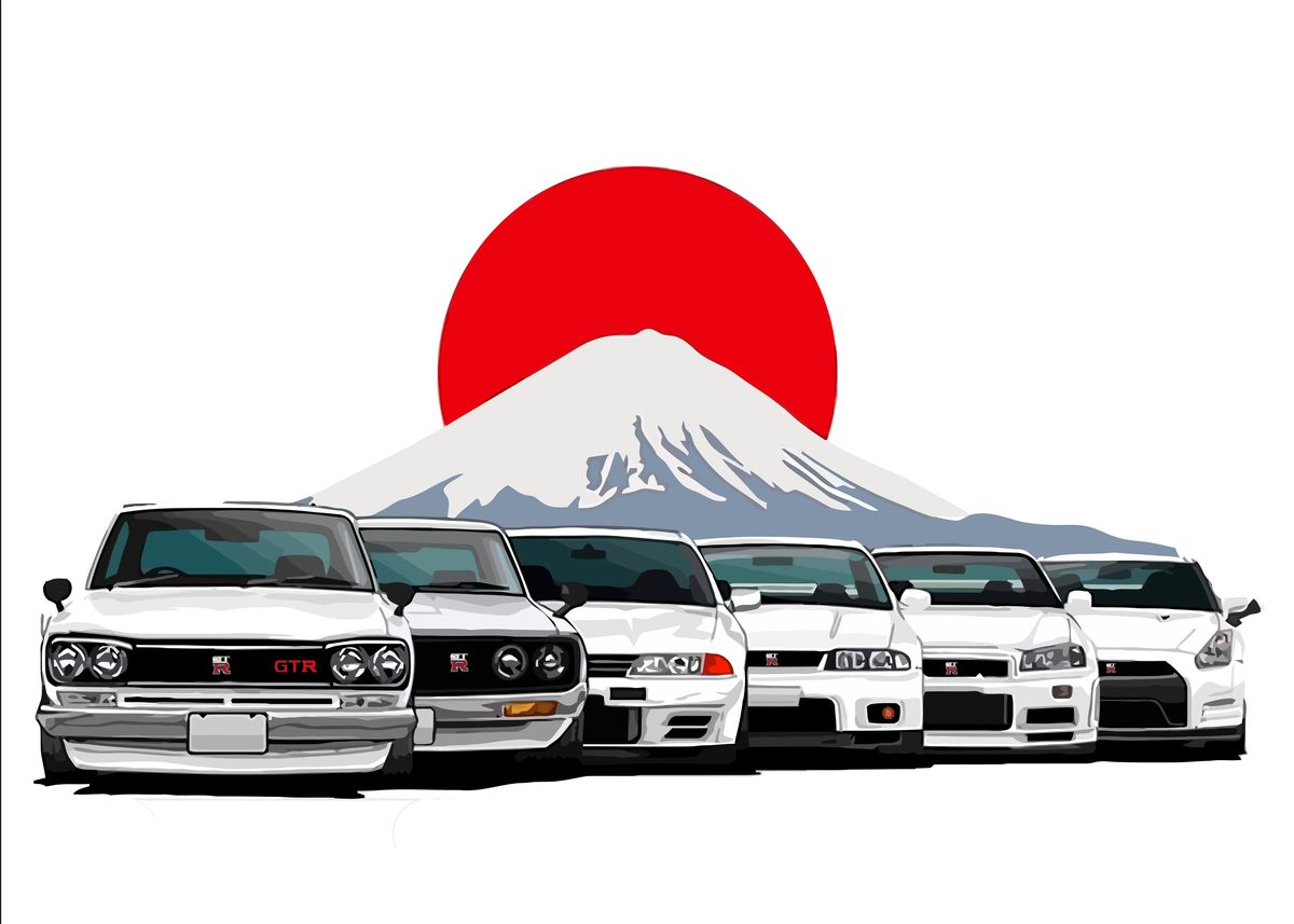 'Nissan GTR Evolution' Poster, picture, metal print, paint by Conceptual Photography | Displate