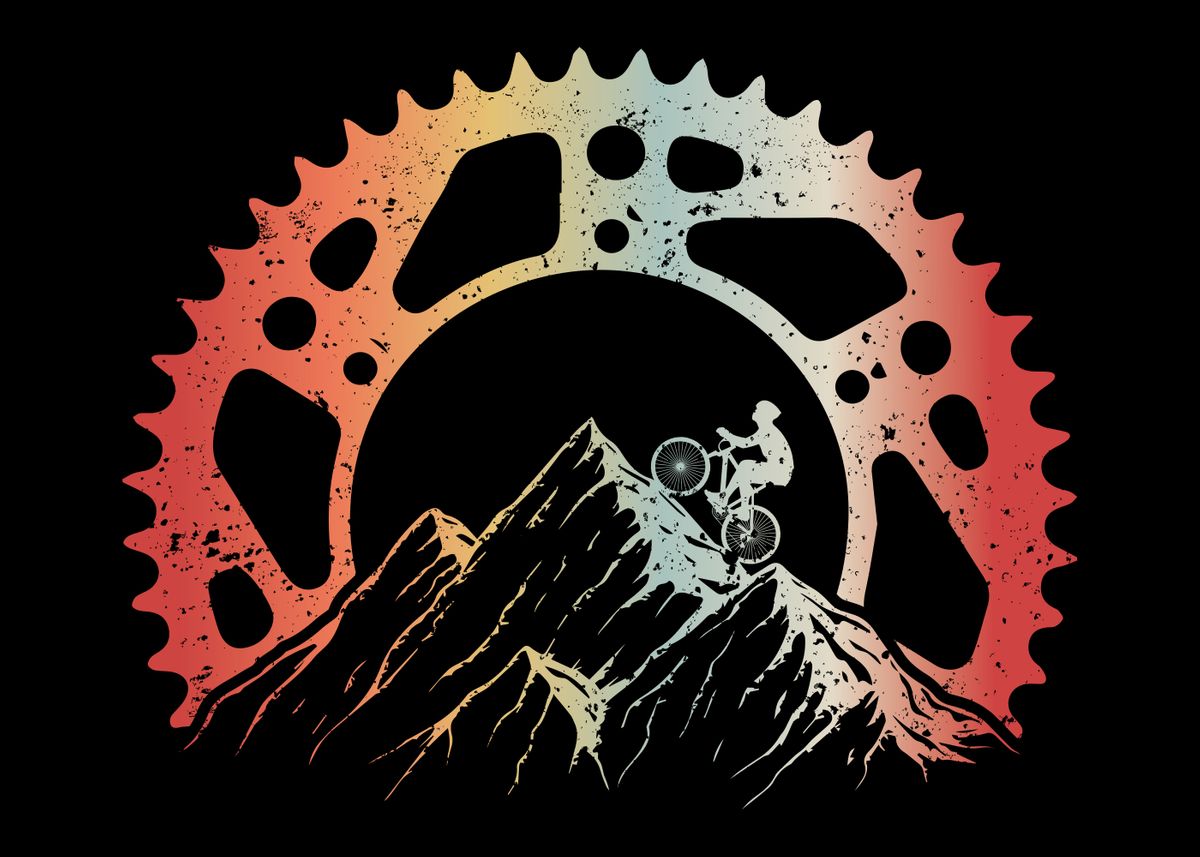 'Mountain Biking' Poster, picture, metal print, paint by crbn design ...