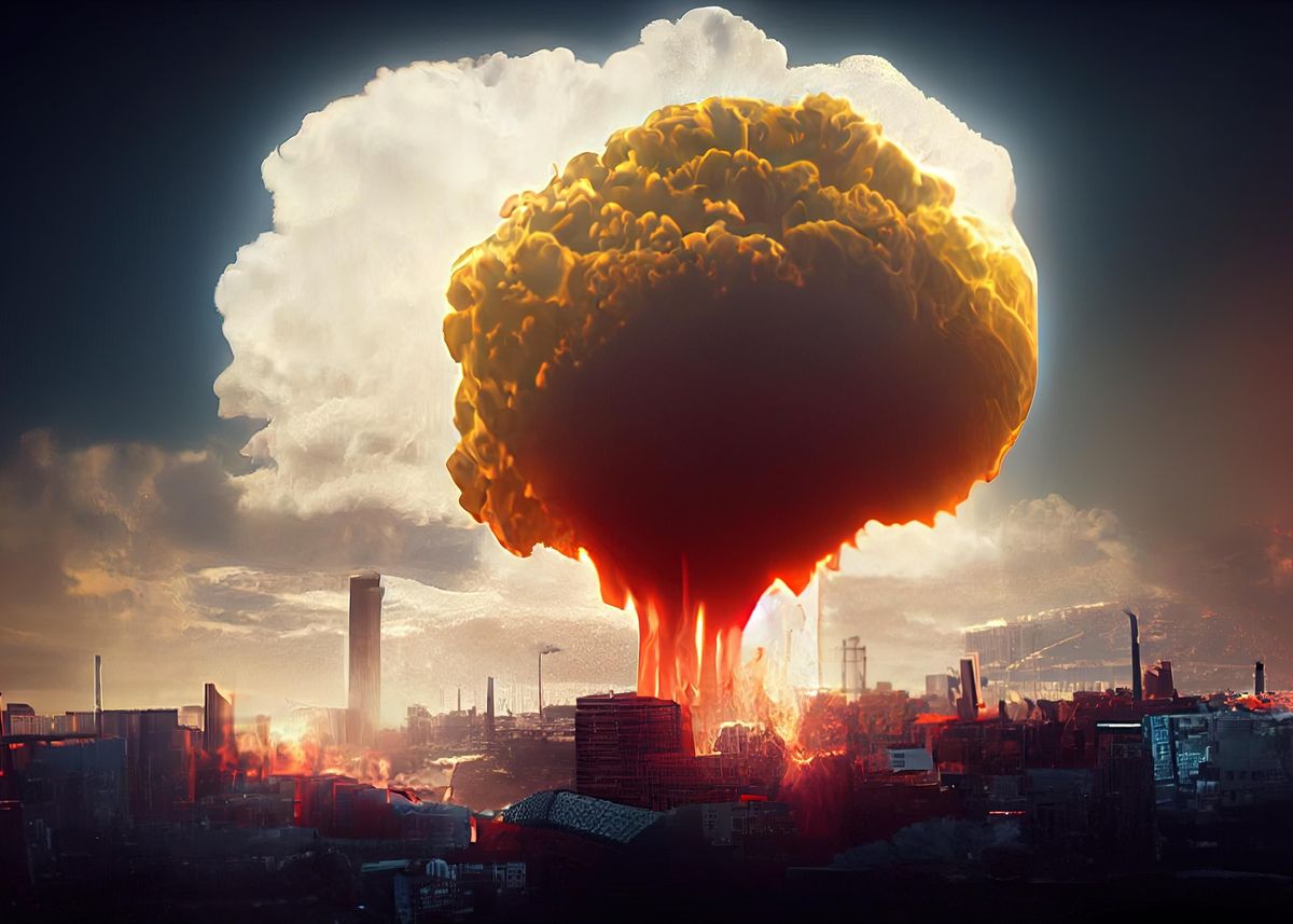 'Bomb Nuclear Explosion' Poster, picture, metal print, paint by New ...