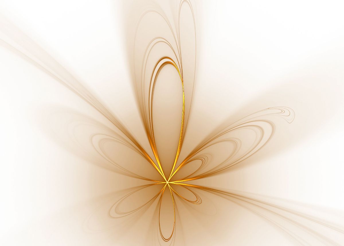 'golden flower abstract' Poster, picture, metal print, paint by shiner ...