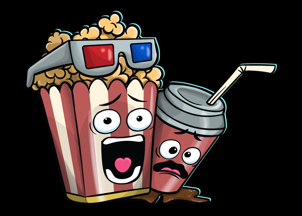 'Popcorn Lemonade Horror Mo' Poster, picture, metal print, paint by ...