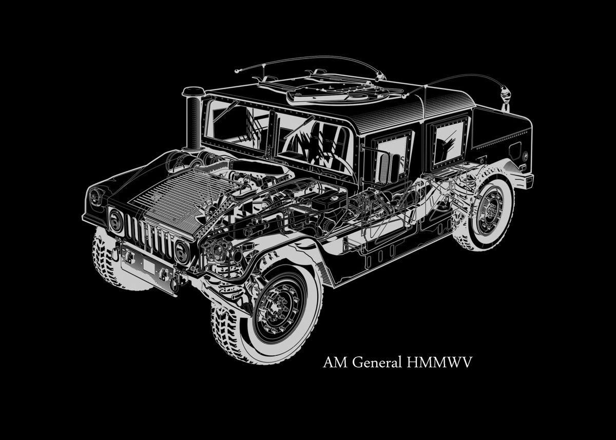 'AM General HMMWV' Poster, picture, metal print, paint by ke ke | Displate
