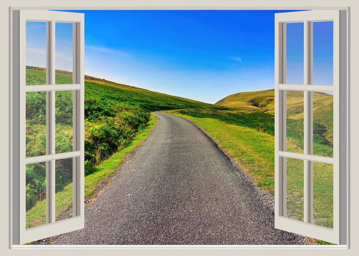 'Window view open road' Poster, picture, metal print, paint by Vicen ...