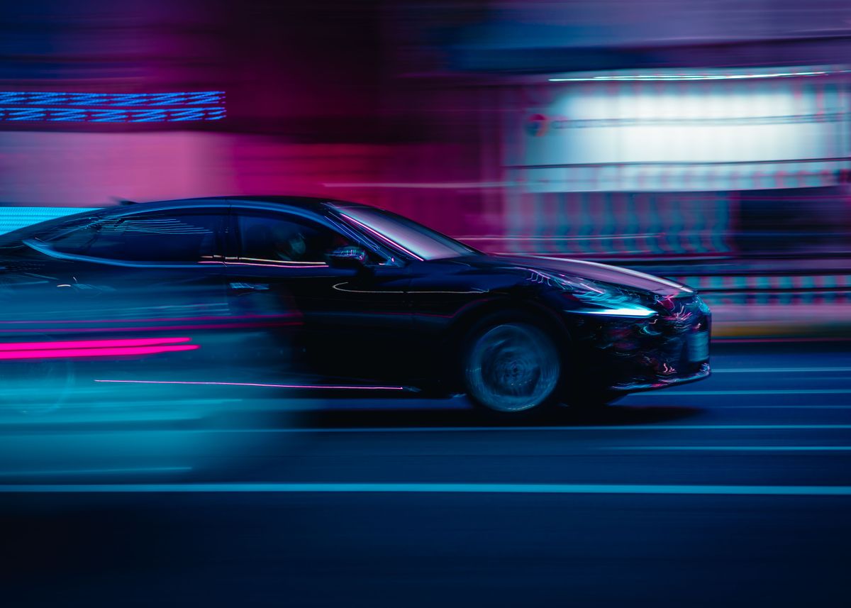 'Driving Through The Night' Poster, picture, metal print, paint by ...