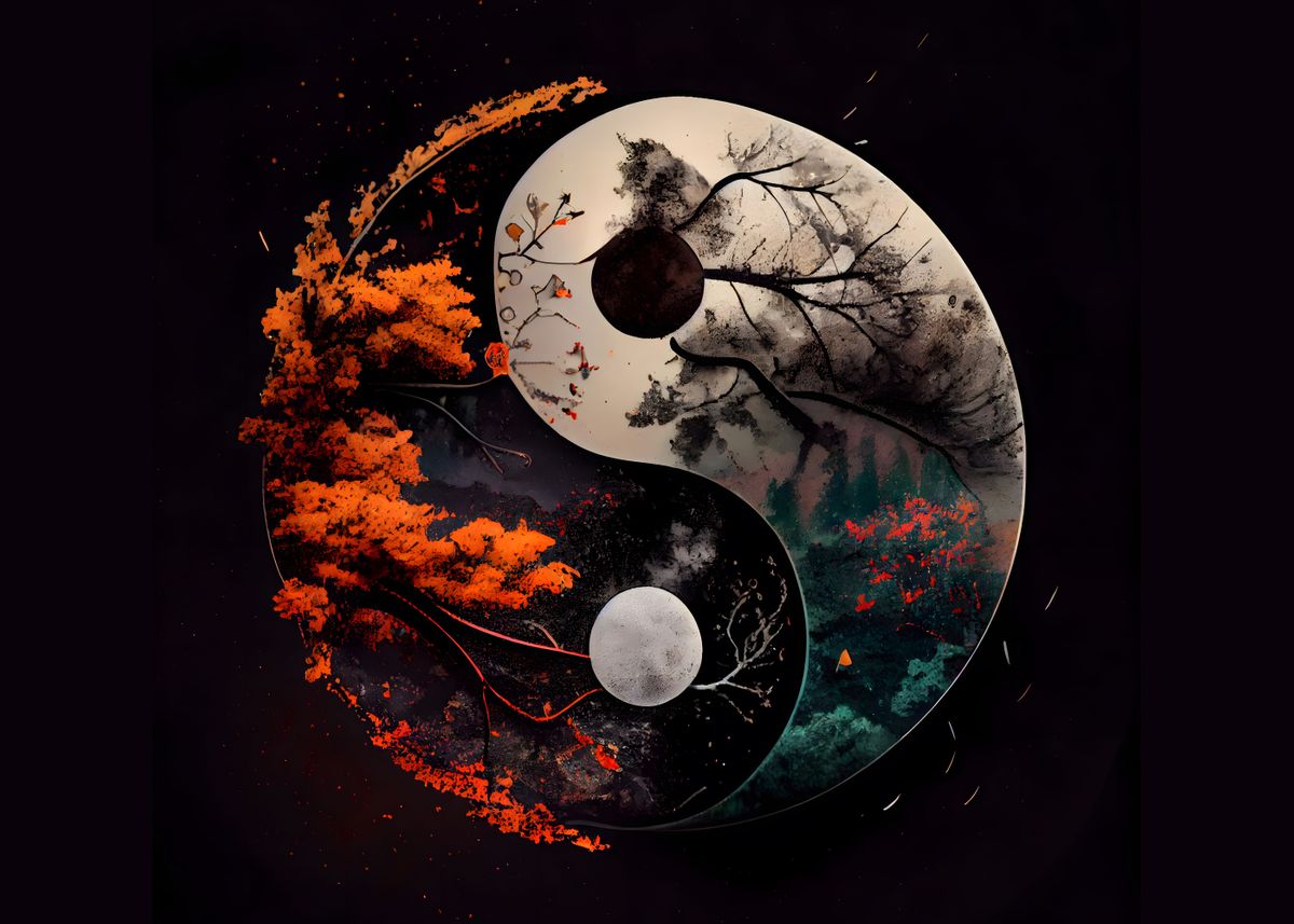 'Ying yang ' Poster, picture, metal print, paint by Japanese art best ...