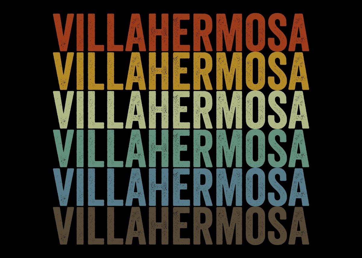 'Villahermosa Mexico Retro' Poster, picture, metal print, paint by ...