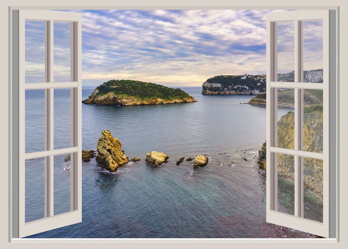 'Window view sea landscape' Poster, picture, metal print, paint by ...