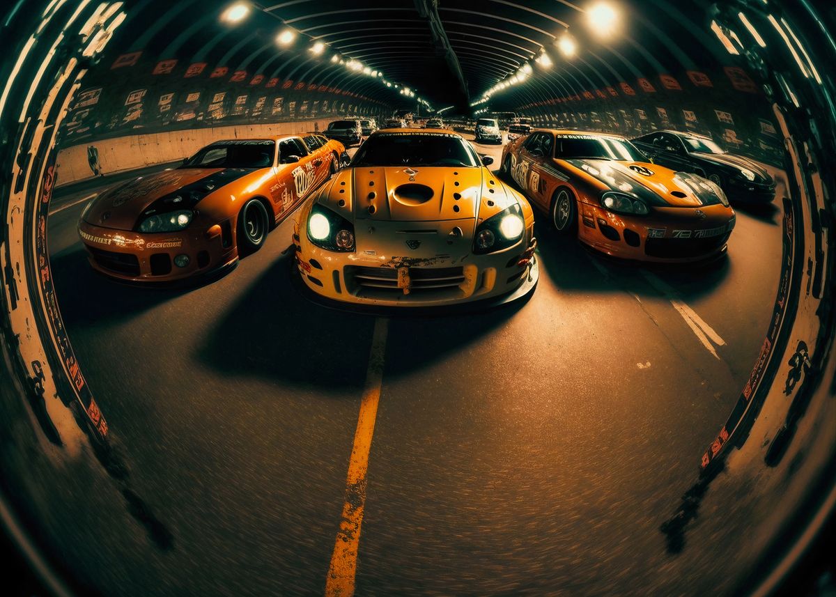'Fisheye shot sport car' Poster, picture, metal print, paint by ...
