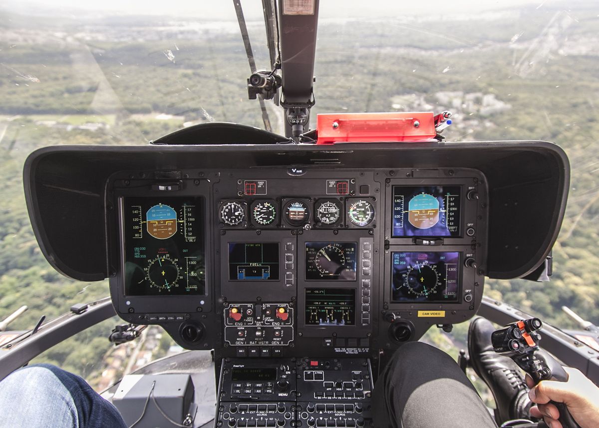 'Helicopter H135 Cockpit' Poster, picture, metal print, paint by ...