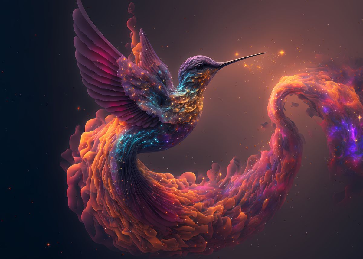 'Spirit Animal Hummingbird' Poster, picture, metal print, paint by Jiri ...