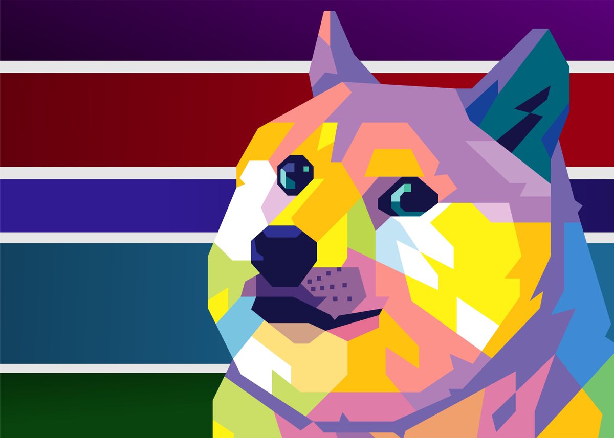 'doge meme' Poster, picture, metal print, paint by New Trending ...