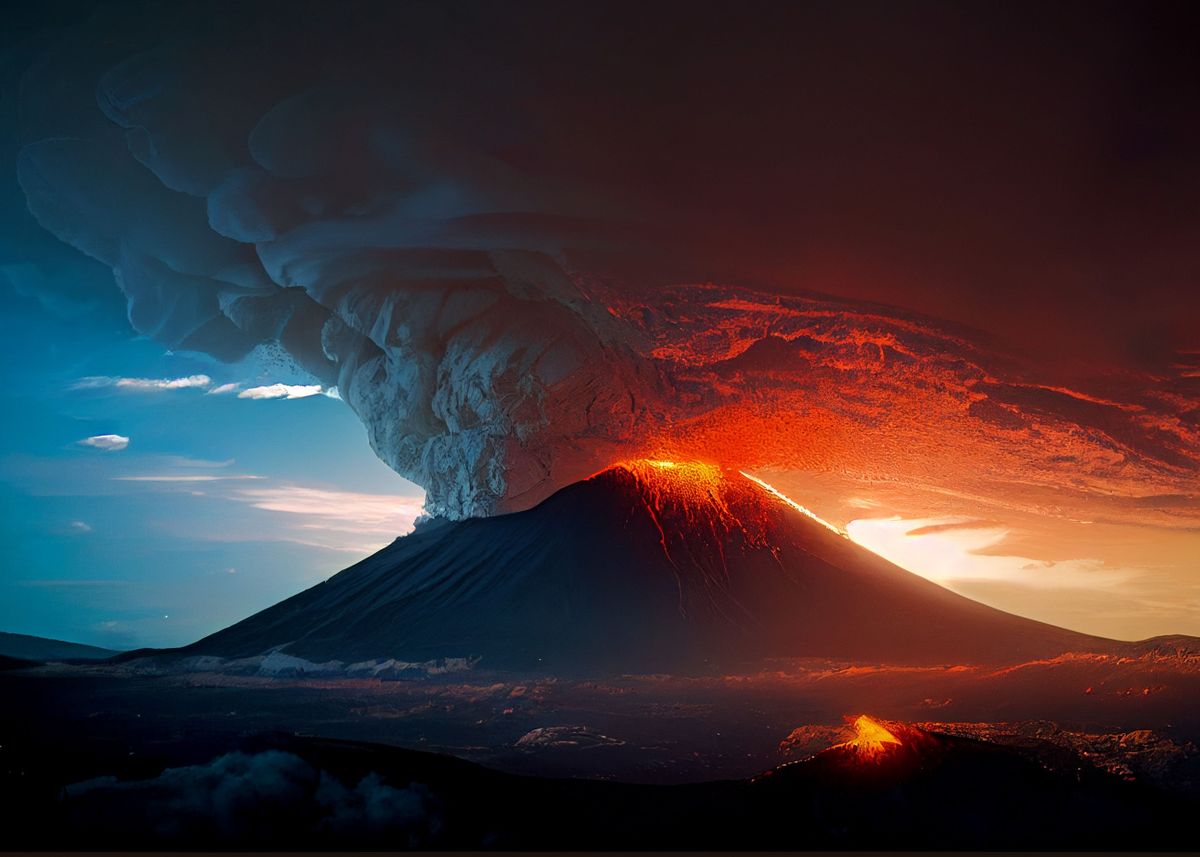 'volcano beauty' Poster, picture, metal print, paint by Travel Travel ...