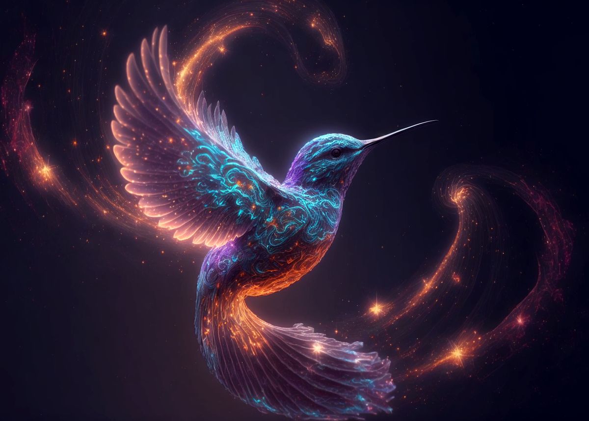 'Spirit Animal Hummingbird' Poster, picture, metal print, paint by Jiri ...