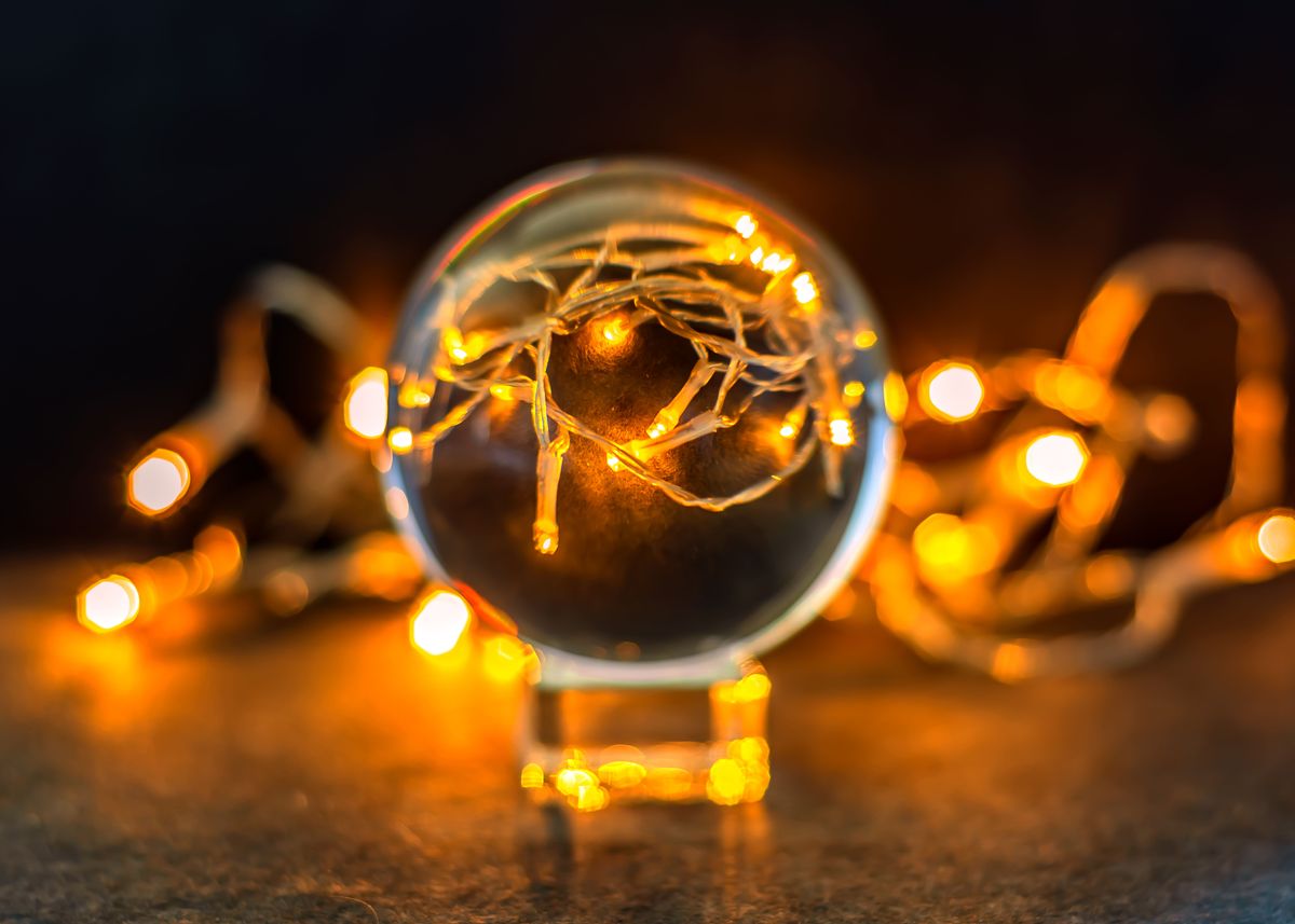 'GLASS BALL WITH LIGHTS' Poster, picture, metal print, paint by Michael ...