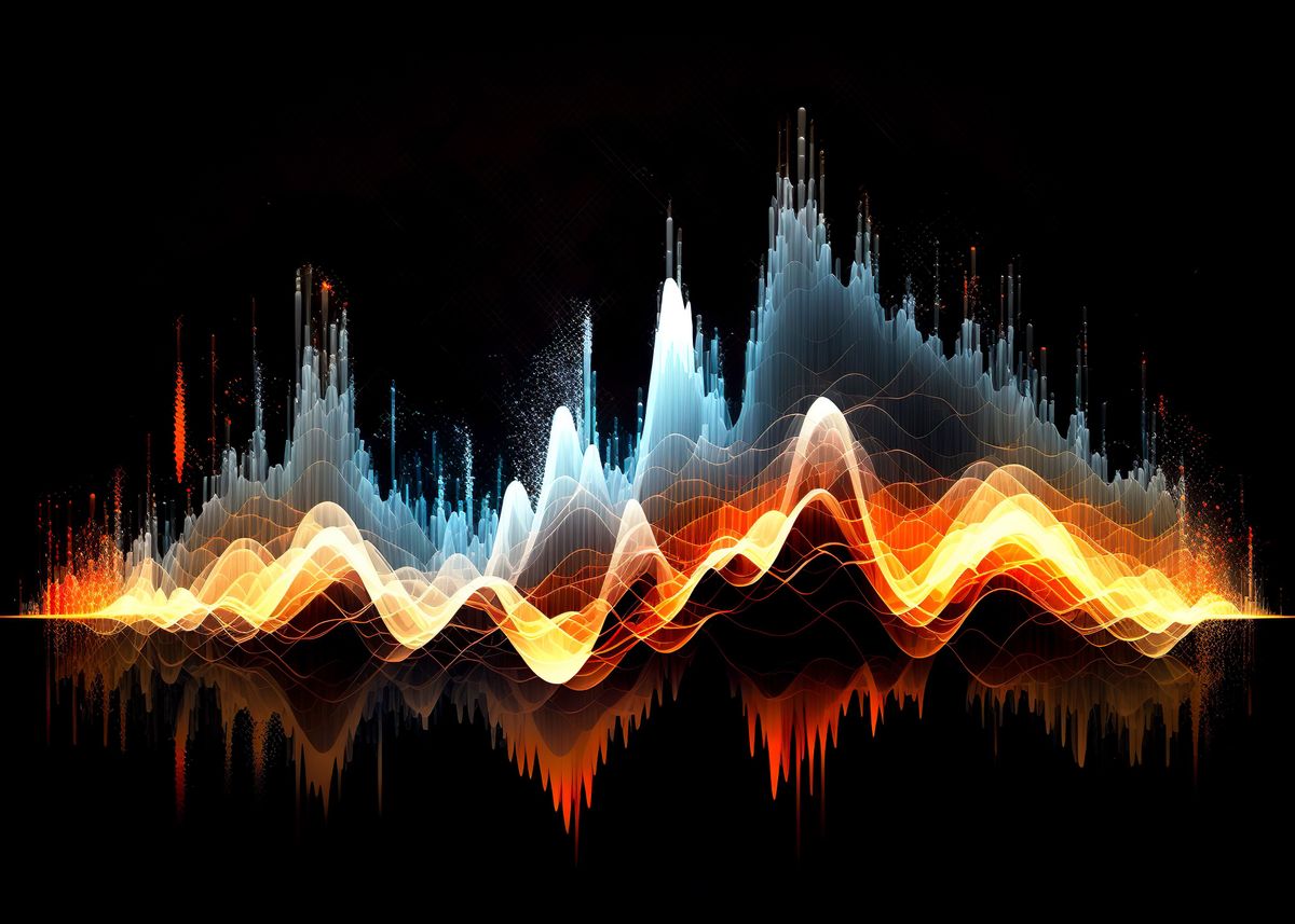 'Music Audio Sound Waves' Poster, picture, metal print, paint by LD Art ...