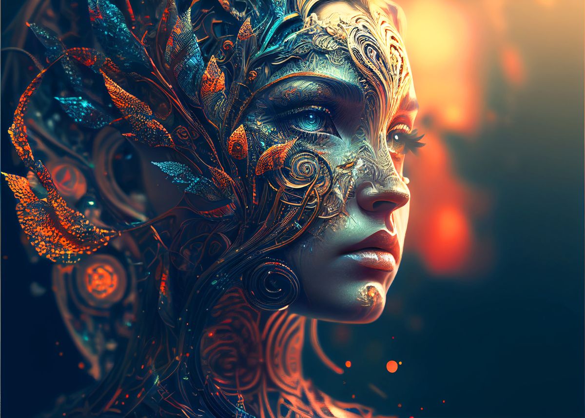 'Freyja' Poster, picture, metal print, paint by Vendzi | Displate
