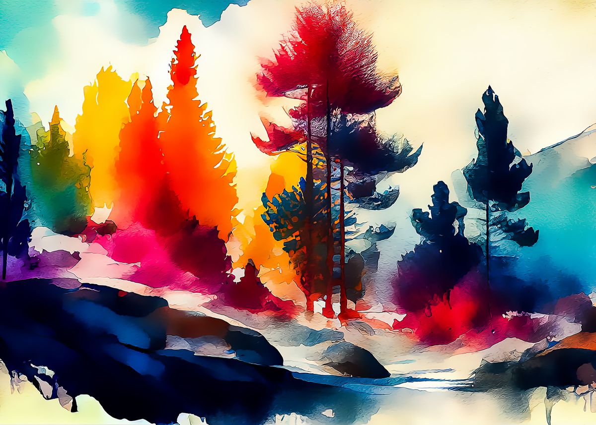'Landscape Painting' Poster, picture, metal print, paint by Tona Arts ...