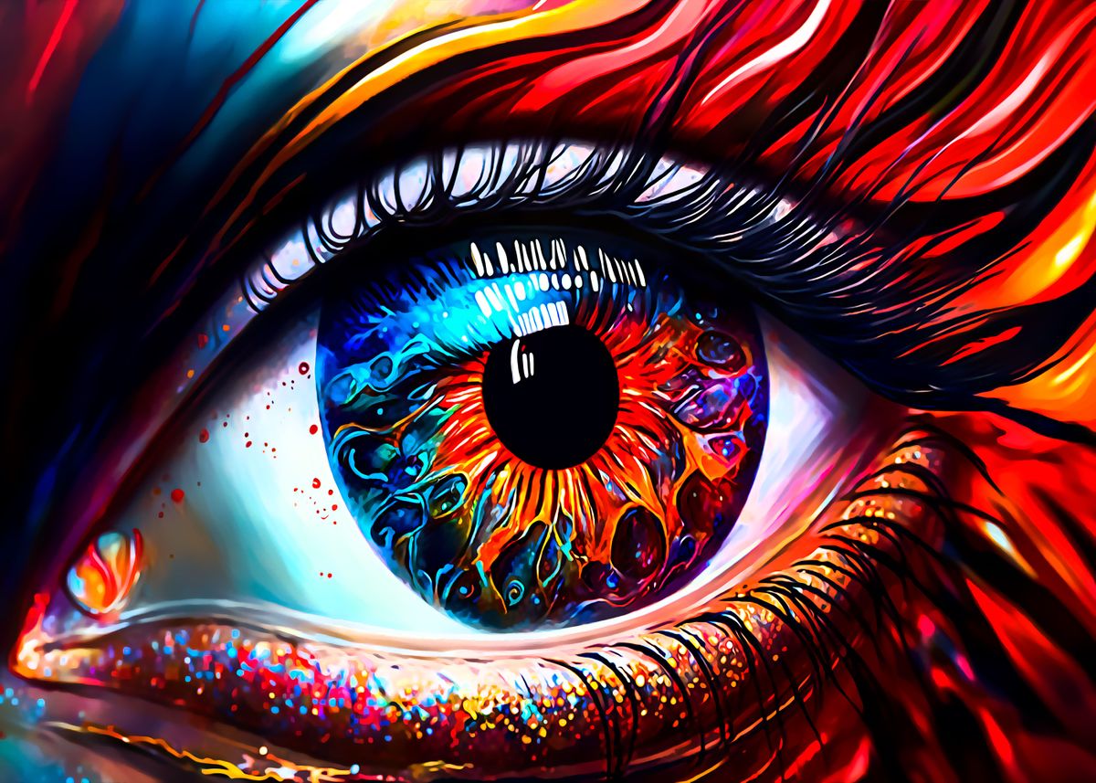 'Abstract Eye' Poster, picture, metal print, paint by Pascale Dufour ...