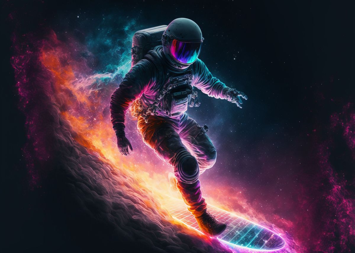 'the night surfer' Poster, picture, metal print, paint by Designersen ...