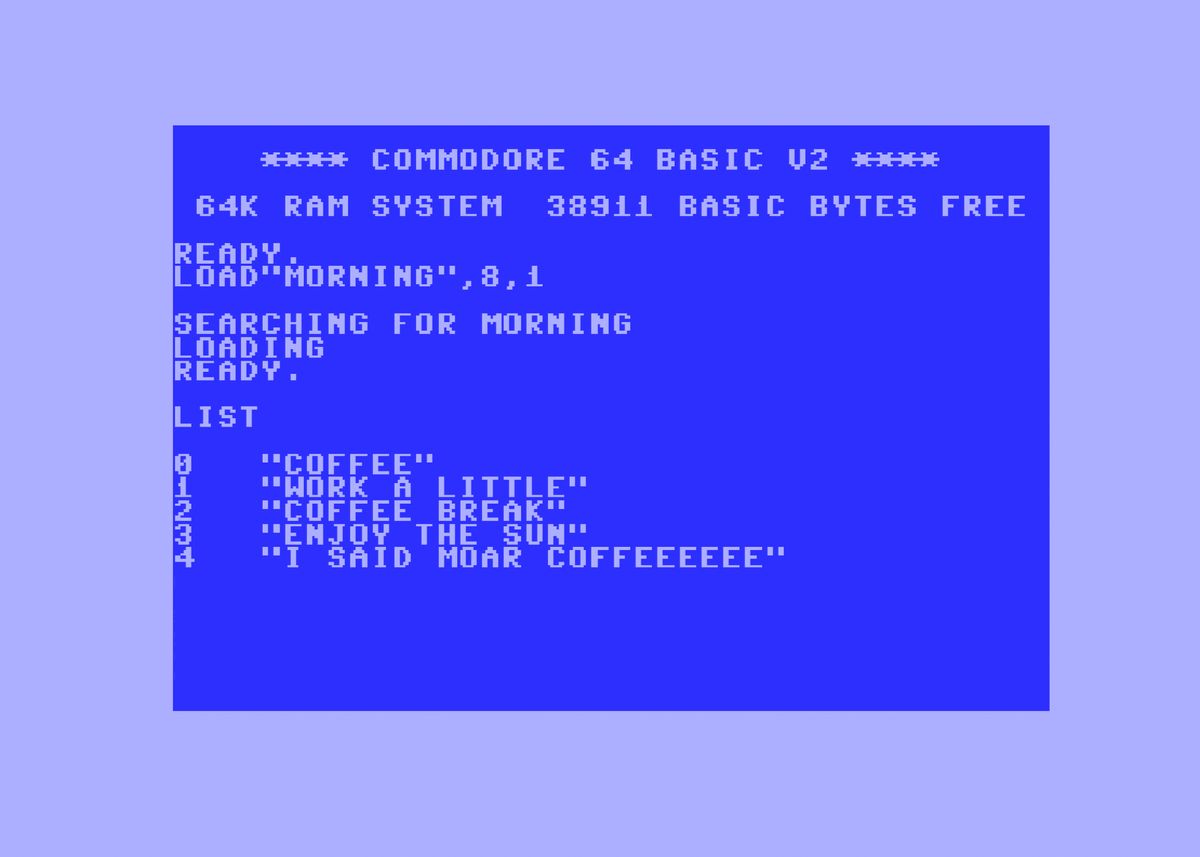 'Commodore 64 load morning ' Poster, picture, metal print, paint by ...