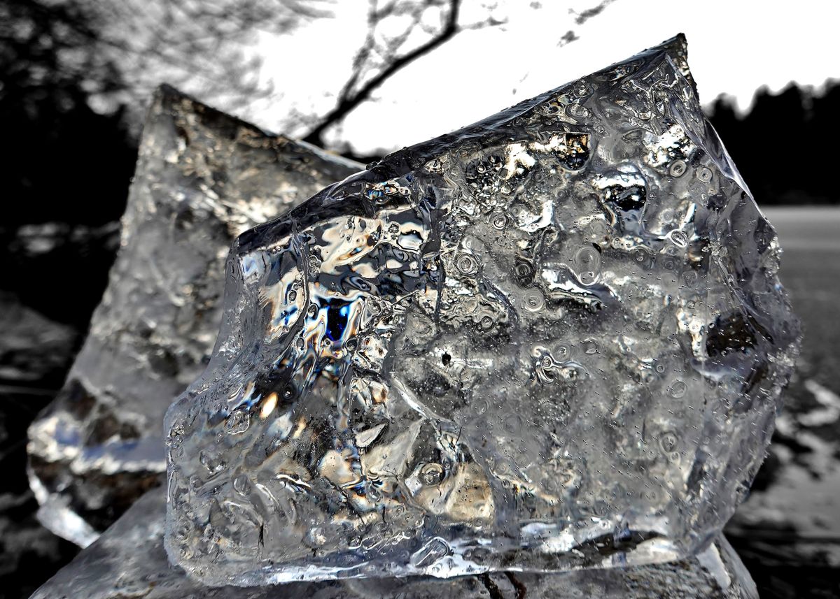 'Ice block scuplture art' Poster, picture, metal print, paint by ...