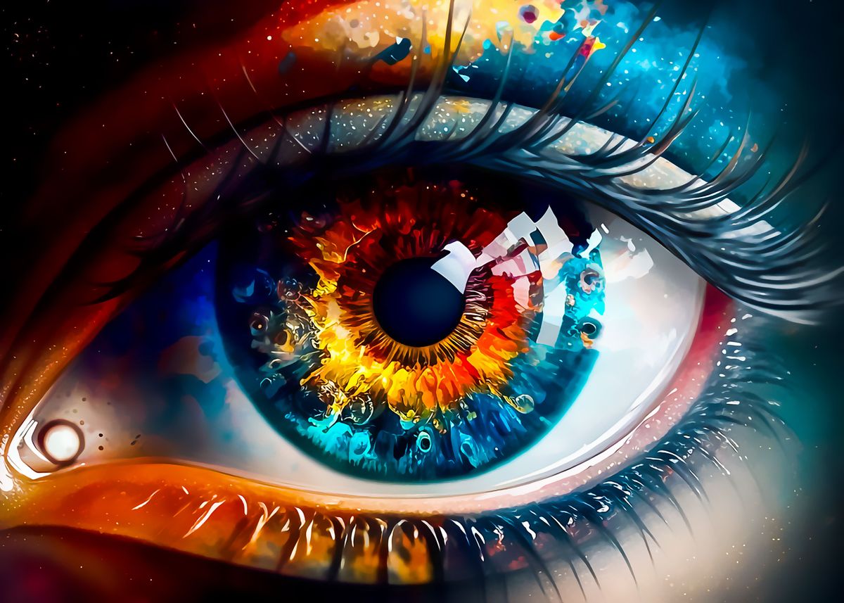 'Abstract Eye' Poster, picture, metal print, paint by Pascale Dufour ...