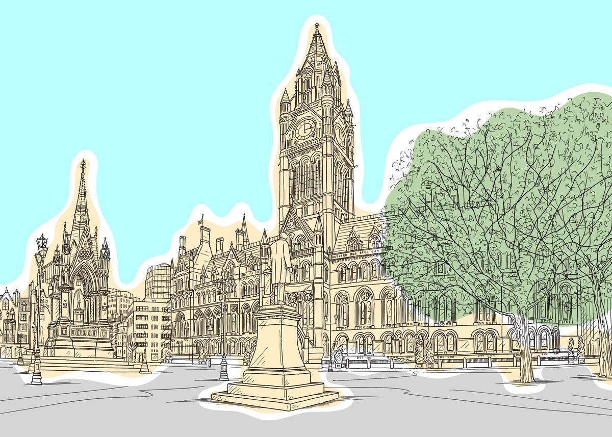 'Manchester Town Hall' Poster by Adam Regester | Displate