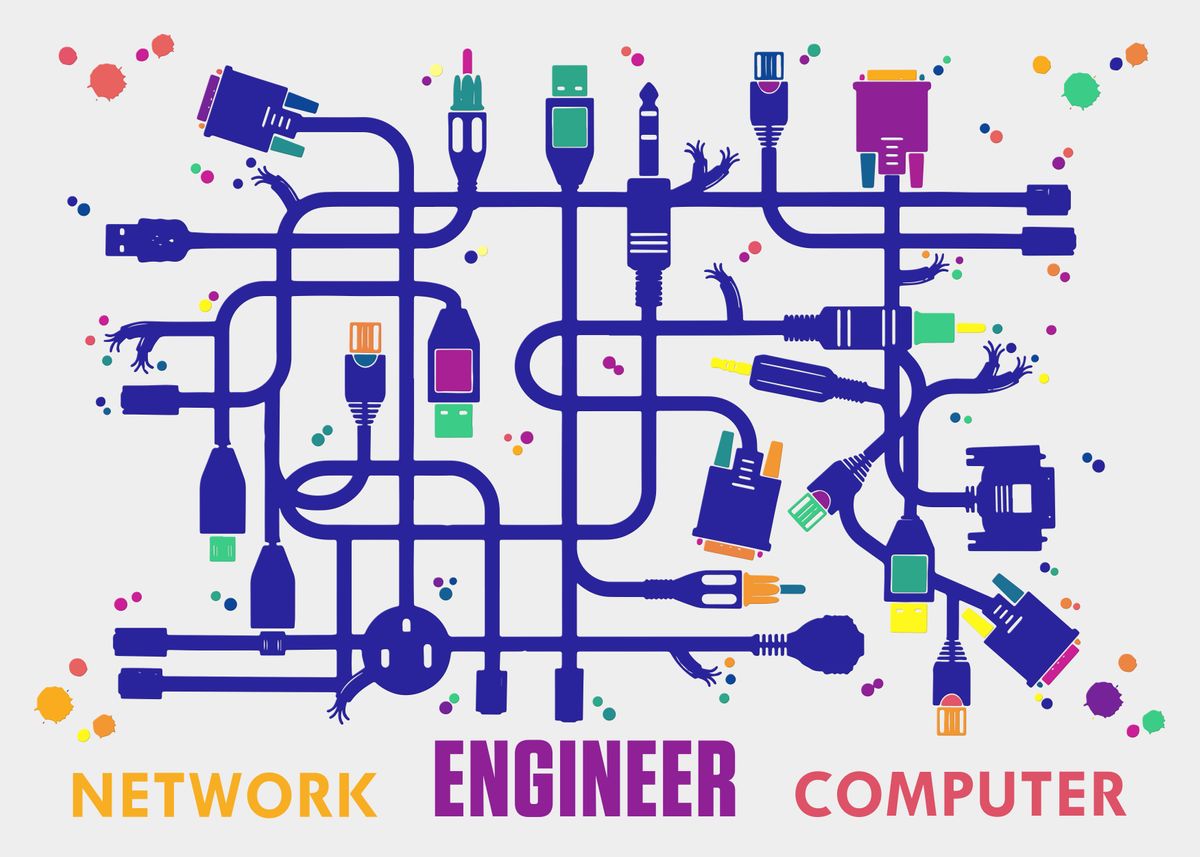 'Computer Network' Poster, picture, metal print, paint by Urrutia ...