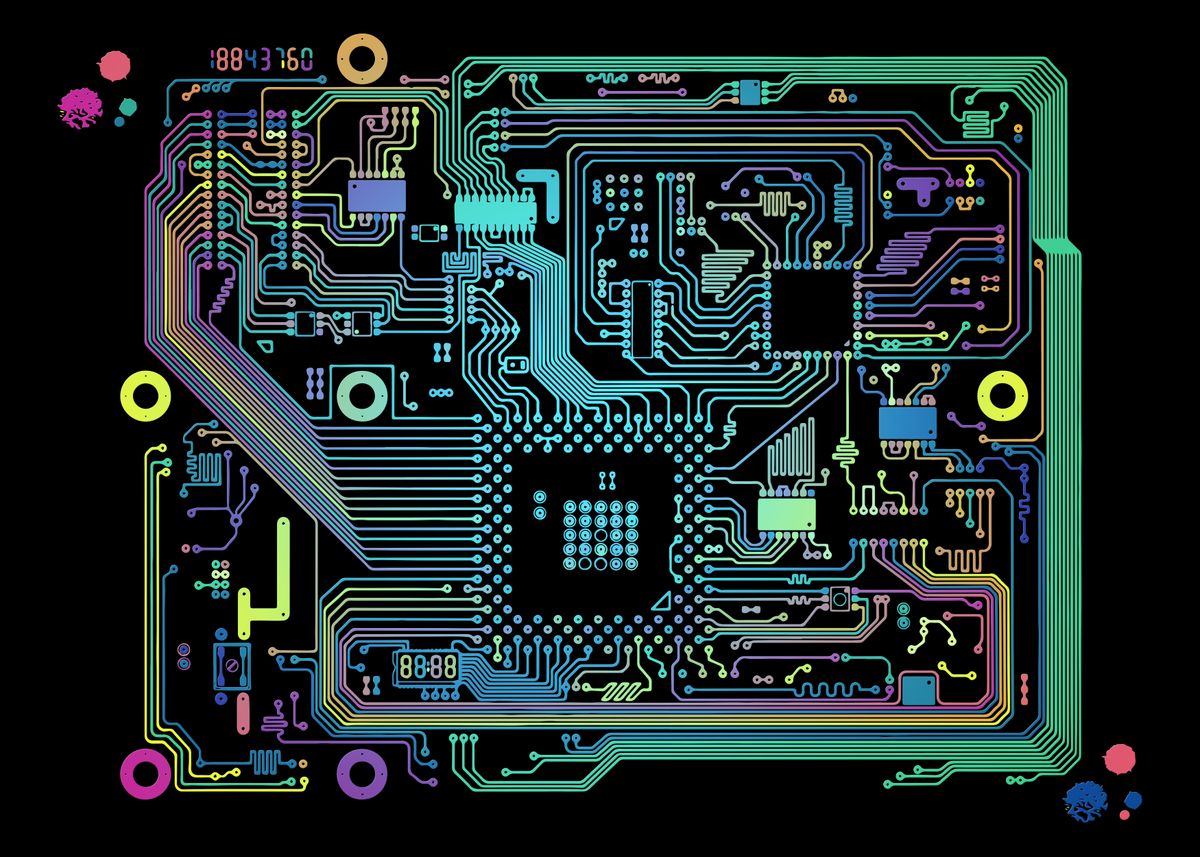 'Circuit board' Poster, picture, metal print, paint by Urrutia German ...