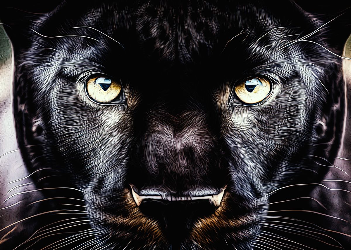 'Panther' Poster, picture, metal print, paint by Hustle 92 | Displate