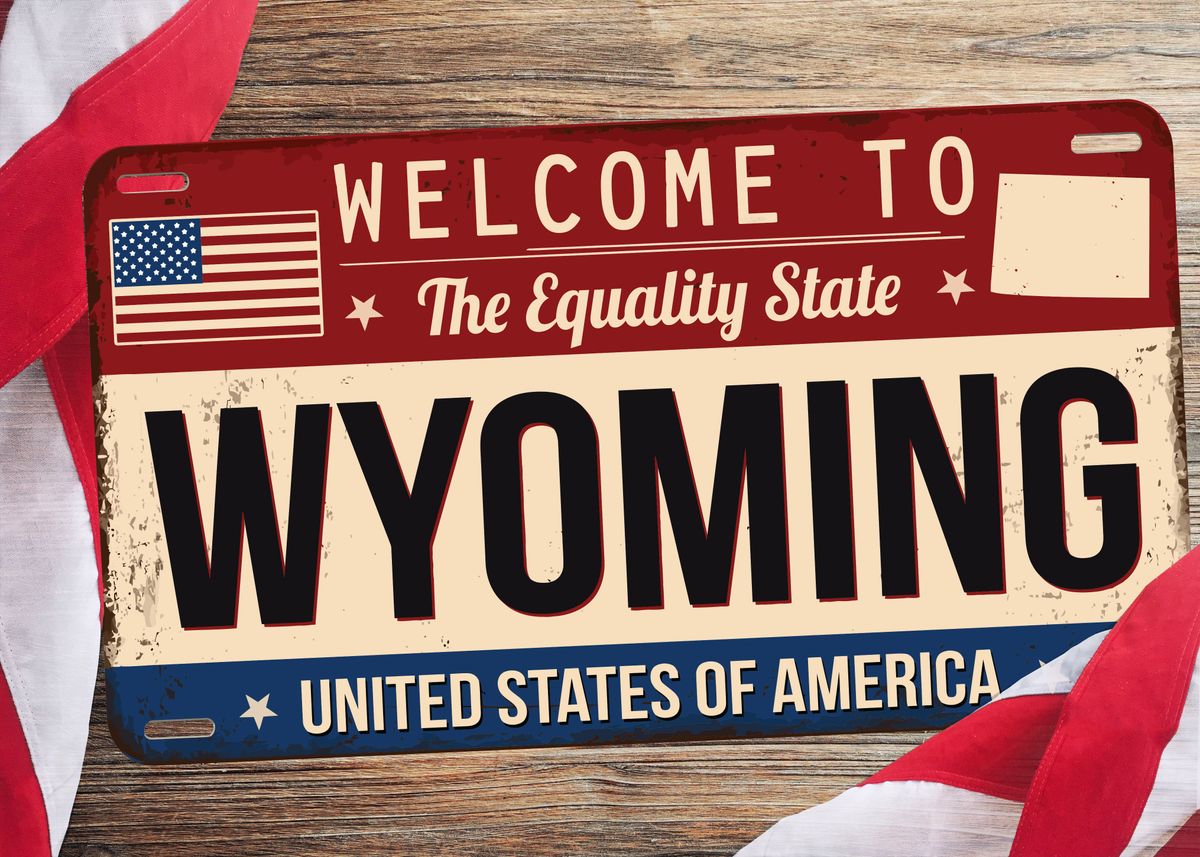 'WYOMING PLATES POSTER' Poster, picture, metal print, paint by Paulix ...