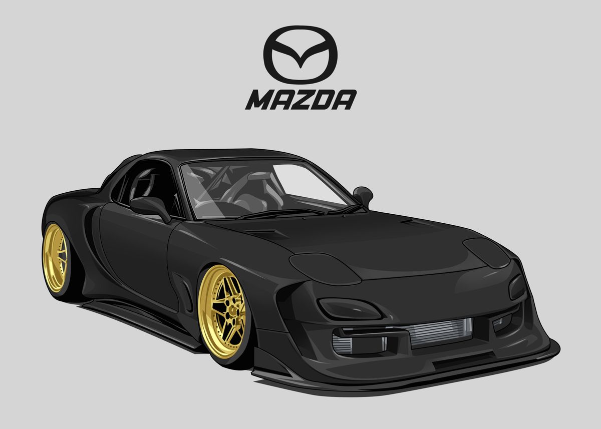 'mazda rx 7 ' Poster, picture, metal print, paint by capture art | Displate