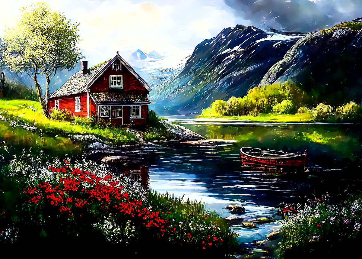 'Landscape' Poster, picture, metal print, paint by Blade Artist | Displate