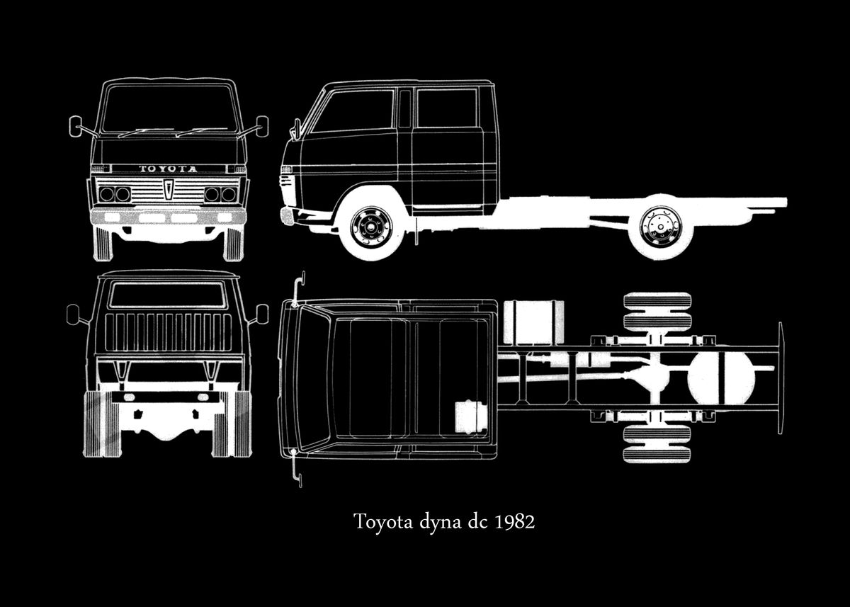 'Toyota dyna dc 1982' Poster, picture, metal print, paint by ke ke ...