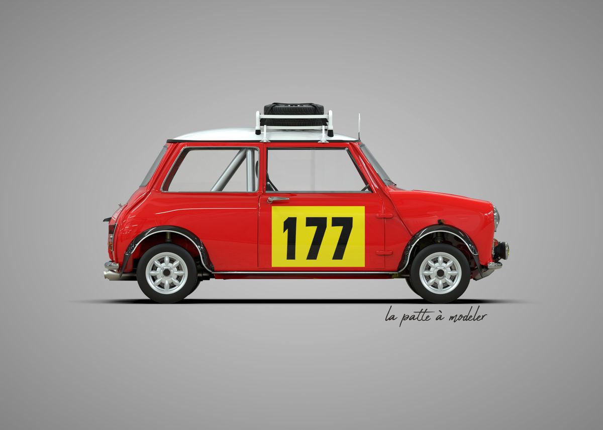'Austin Mini Rally Car' Poster, picture, metal print, paint by ...