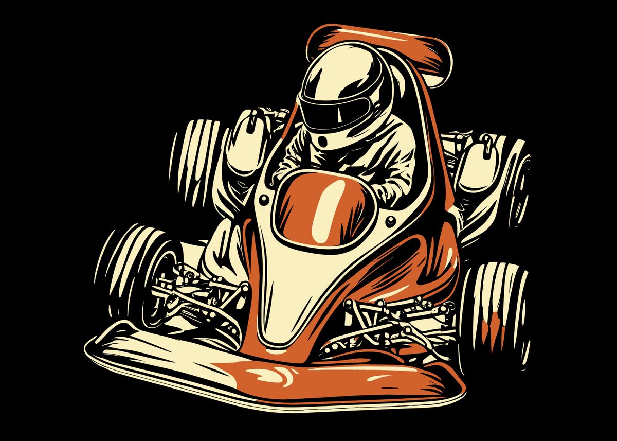 'Go Kart Karting' Poster, picture, metal print, paint by BobbyBubble ...