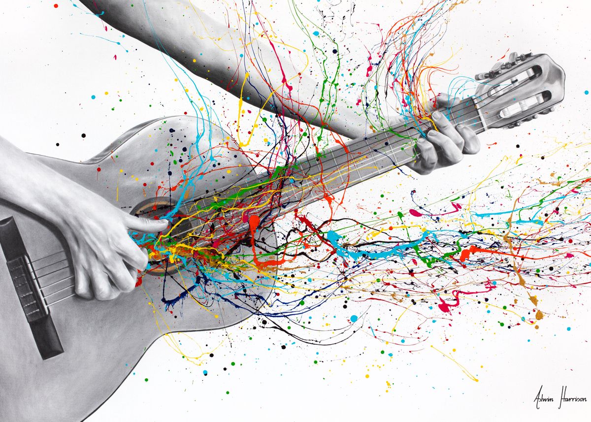 'Acoustic Guitar Solo' Poster, picture, metal print, paint by Ashvin ...