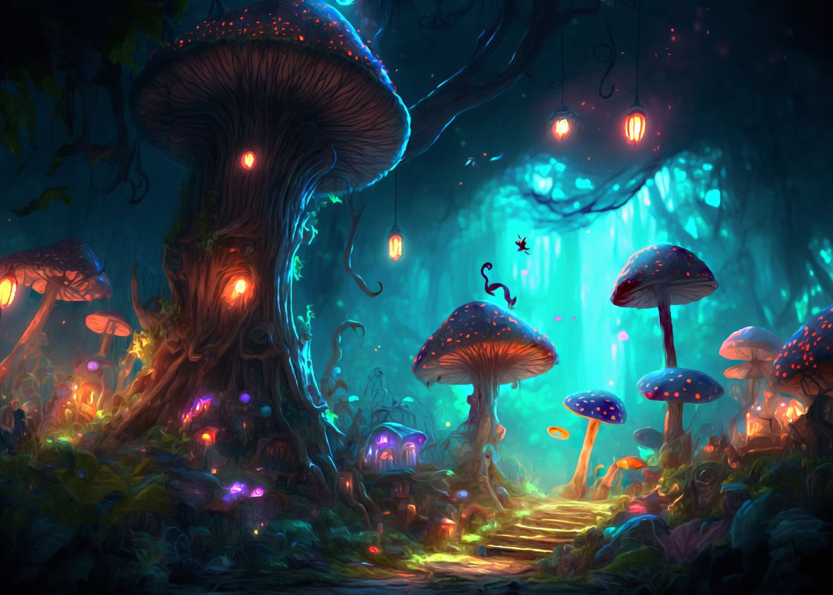 'forest of the giants' Poster, picture, metal print, paint by Mounier ...