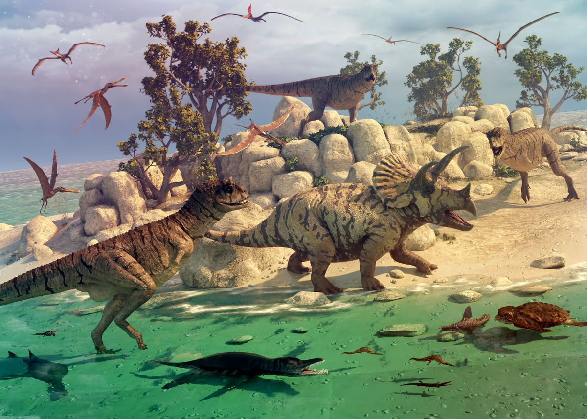 'Carnotaurus sastrei dinosa' Poster, picture, metal print, paint by ...