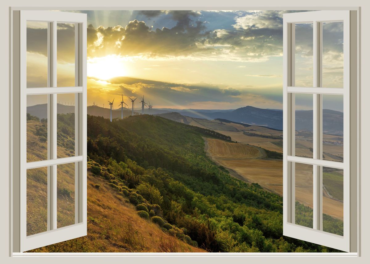 'Window view landscape' Poster, picture, metal print, paint by Vicen ...