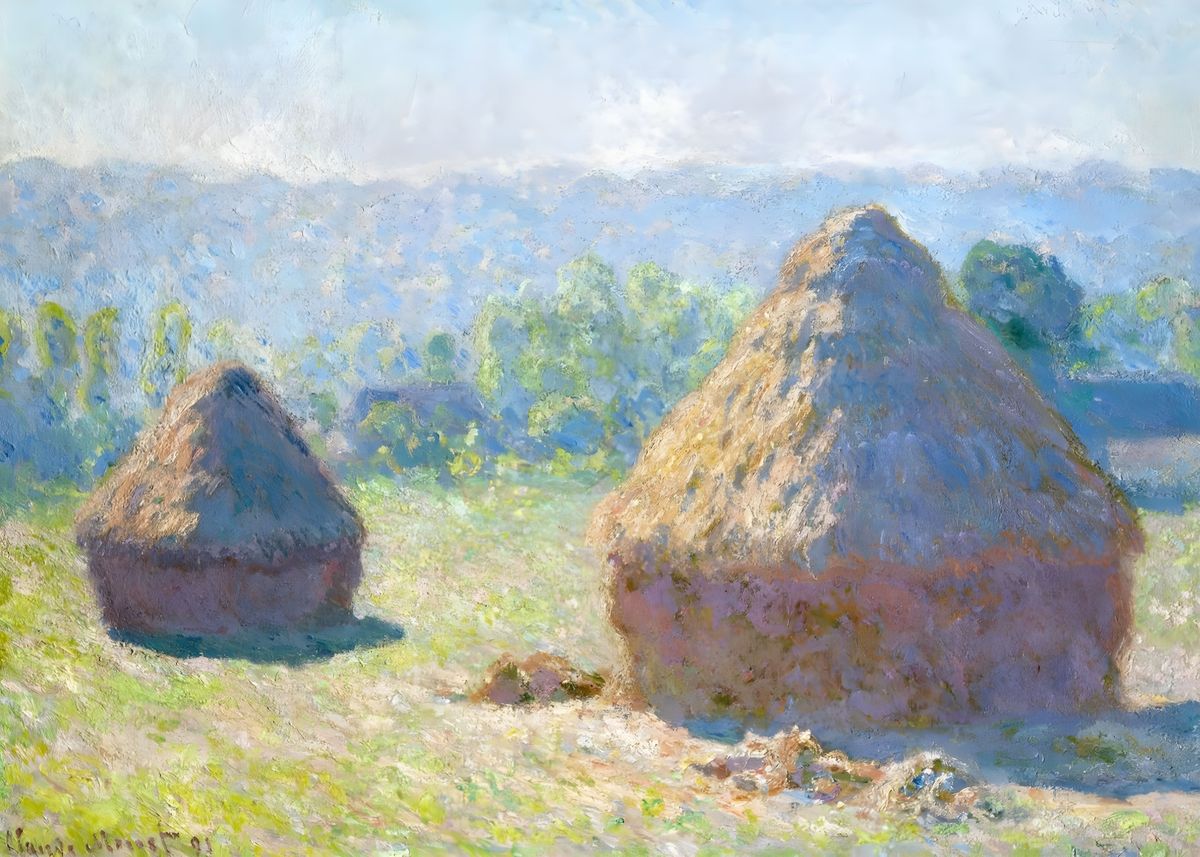 'Haystacks end of Summer' Poster, picture, metal print, paint by ...