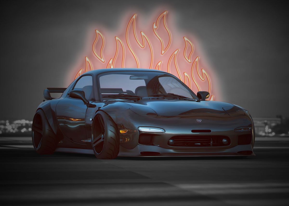 'Anime Cars Mazda' Poster, picture, metal print, paint by Reality Art ...