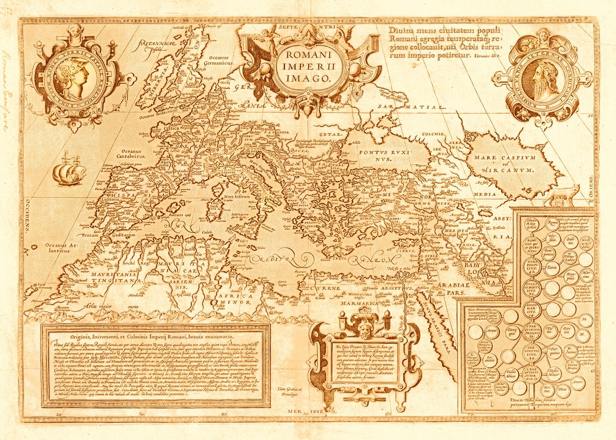 'Roman empire vintage map' Poster, picture, metal print, paint by Vardi ...