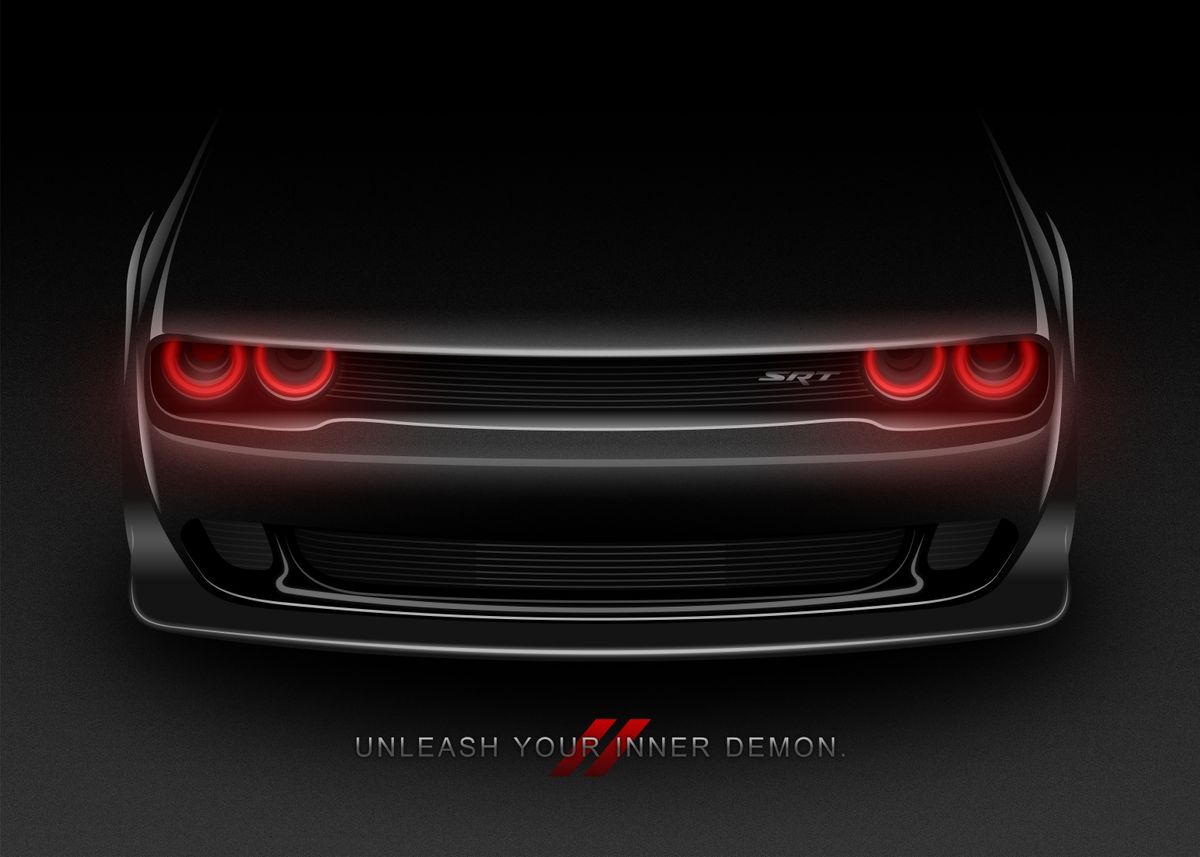 'SRT CHALLENGER DEMON' Poster, picture, metal print, paint by Flux Lab ...