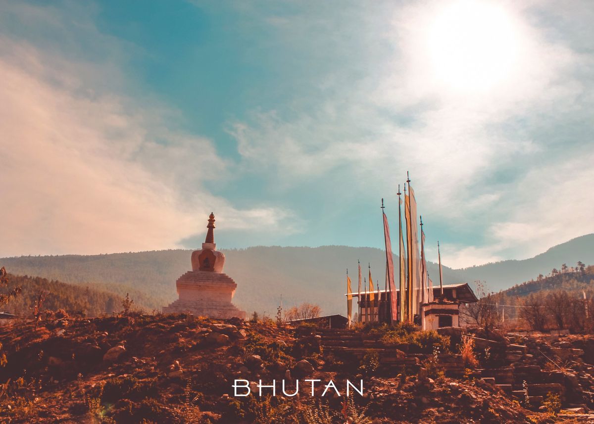 'Bhutan ' Poster, picture, metal print, paint by Famous City | Displate