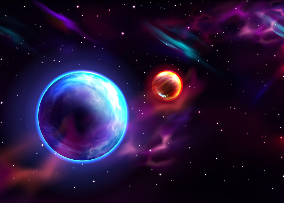 'Space Galaxy Planets' Poster, picture, metal print, paint by ...